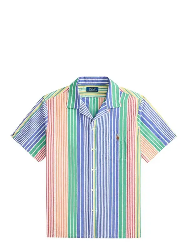 Polo Ralph Lauren Andy Camp Striped Pocket Shirt - Blue