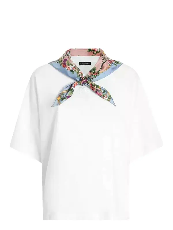 Dolce & Gabbana Scarf-detail T-shirt - White
