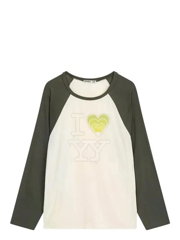 OPEN YY Raglan Long-sleeve T-shirt - Neutrals