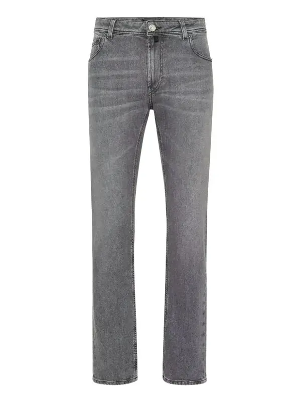 BILLIONAIRE Five-pocket Super Straight Faded Jeans - Grey