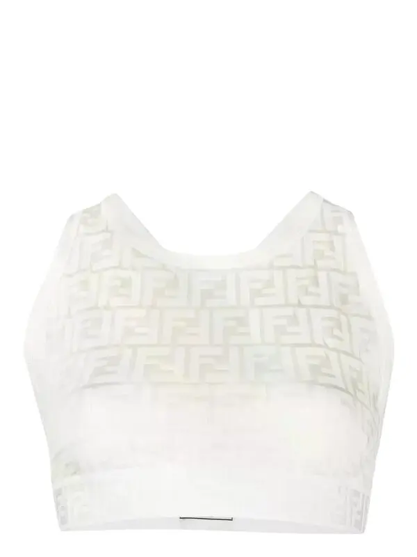 Fendi Monogram Cropped Top - White