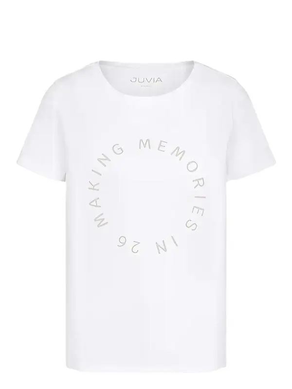 JUVIA Letter-print T-shirt - White