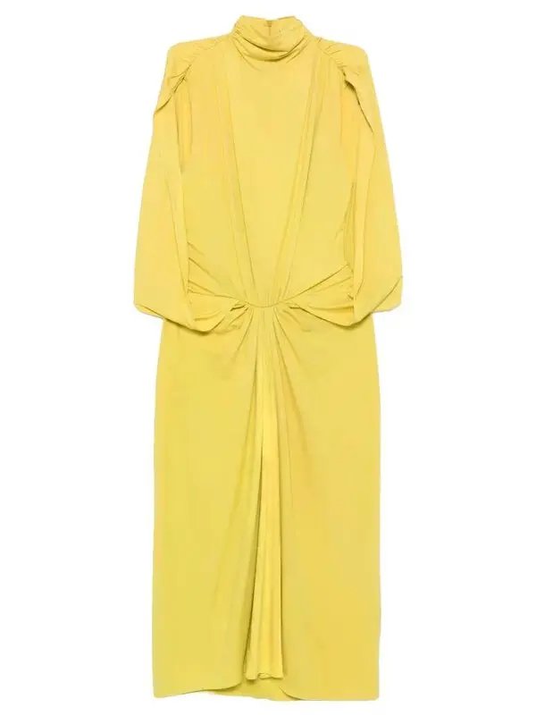 ESSE STUDIOS Solina Cape Gathered Dress - Yellow