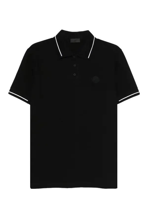 Moncler Piqué Trim Polo Shirt - Black