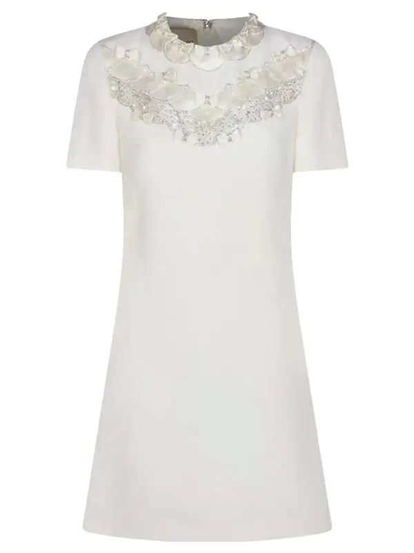 Valentino Garavani Bow-embellished Mini Dress - White