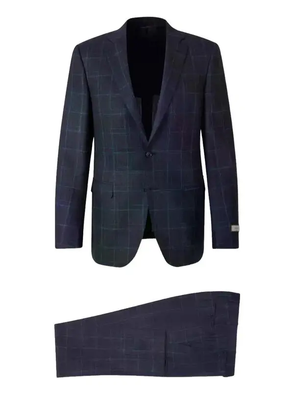 Canali Checked Suit - Blue