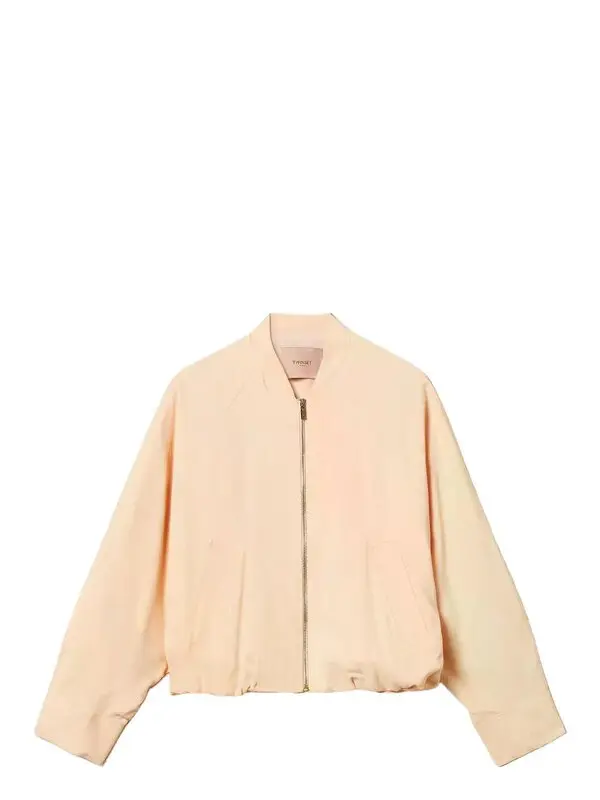 TWINSET Kimono Sleeve Bomber Jacket - Neutrals