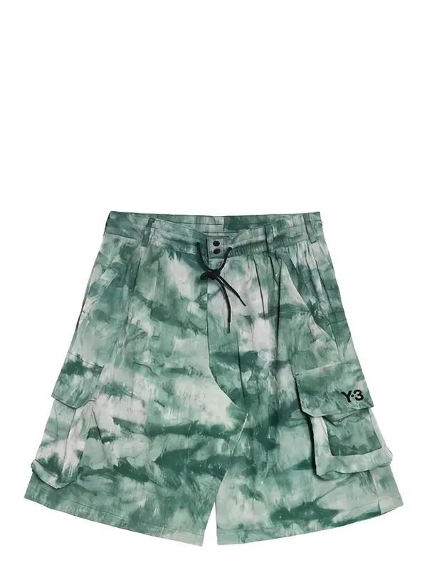 Y3 Printed Cargo Shorts - Green