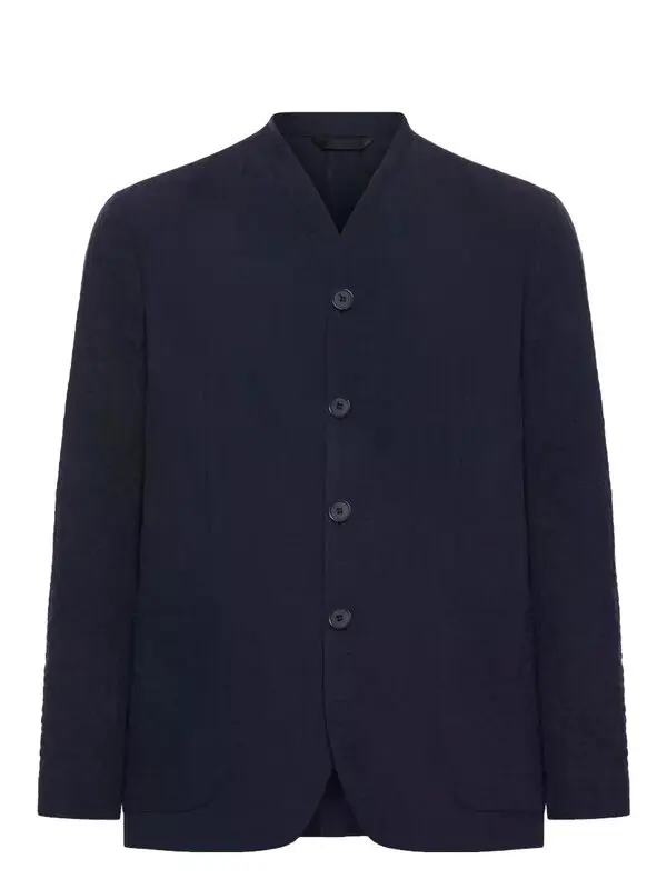 Giorgio Armani Mandarin-collar Jacket - Blue