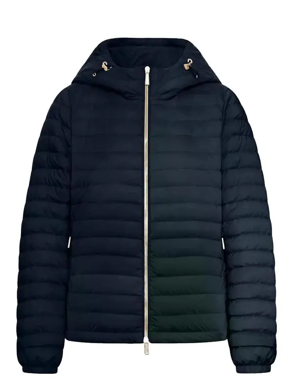 MOORER Quilted Hooded Jacket - Blue