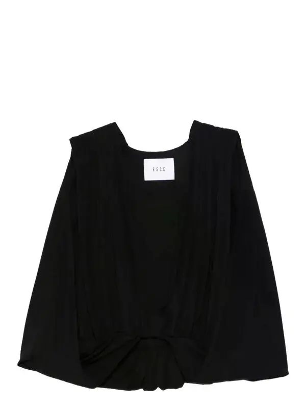 ESSE STUDIOS Solina Gathered Cape Top - Black