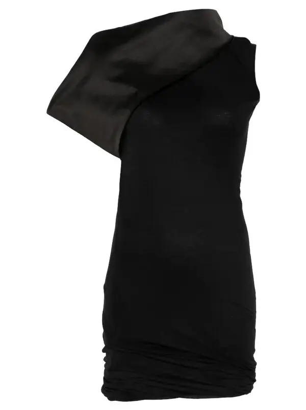 Rick Owens Drape-neck Mini Dress - Black