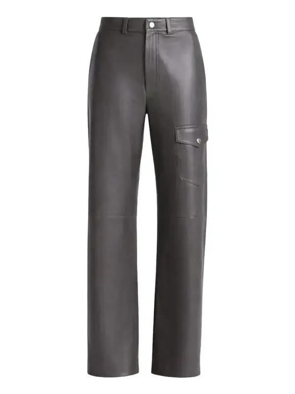 Nanushka Cargo-pocket Leather Trousers - Grey