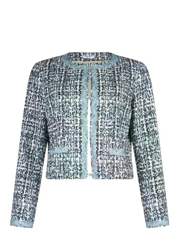 Liu Jo Bouclé Braided Jacket - Blue