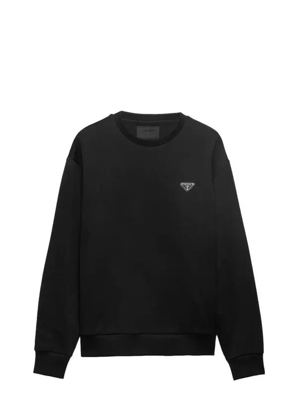 Prada Technical Cotton Relaxed Fit Sweatshirt - Black