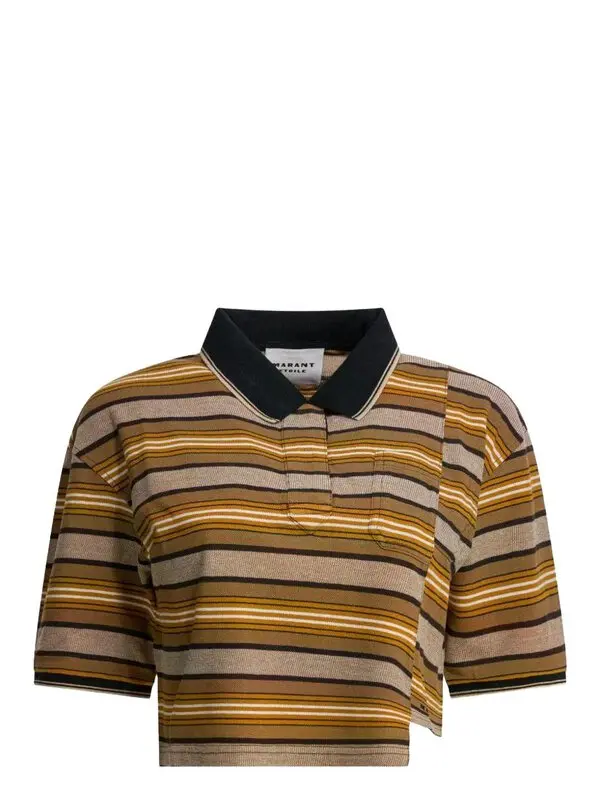 MARANT ETOILE Striped Polo Top - Neutrals