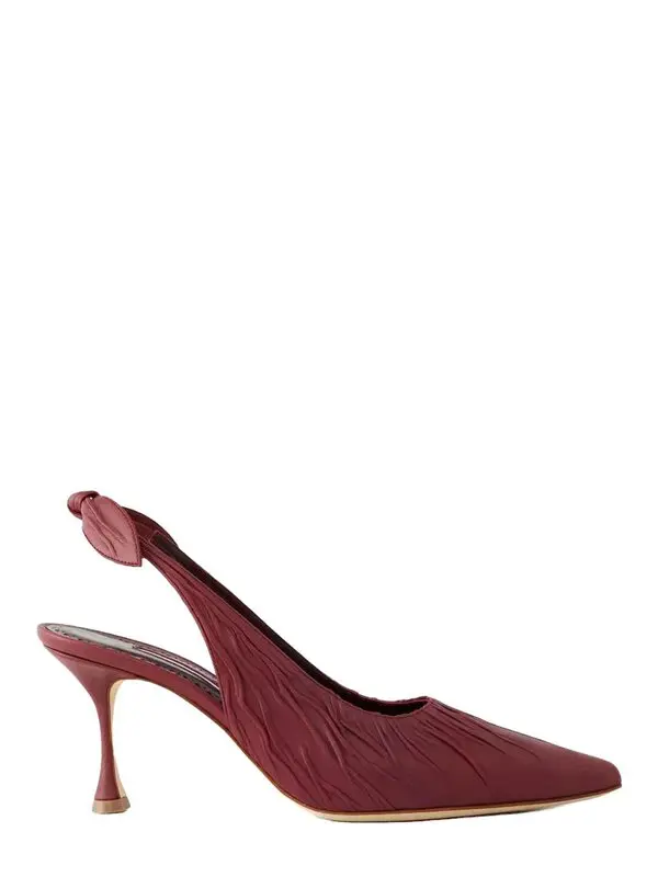 Manolo Blahnik Pelagalo Pleated Slingback Pumps - Red