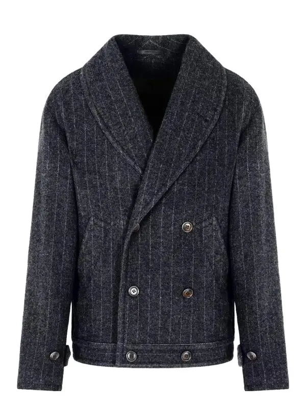 Giorgio Armani Pinstripe Double-breasted Jacket - Grey