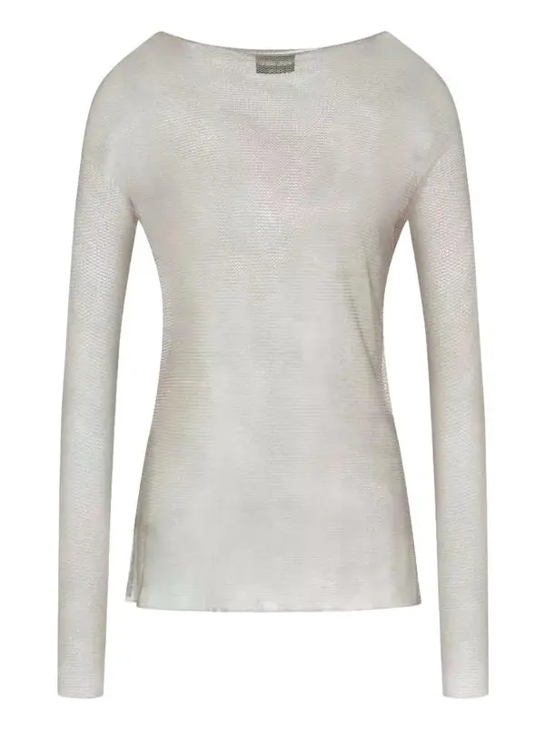 Giorgio Armani Long-sleeve Mesh Top - Neutrals