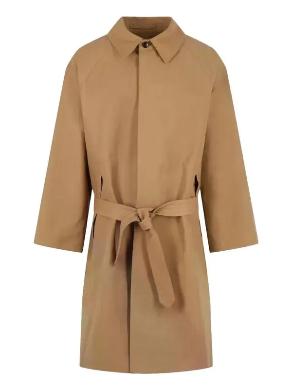 HED MAYNER Buttoned Belted Coat - Neutrals
