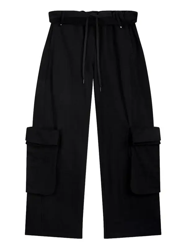 OPEN YY Rolled Waist Cargo Trousers - Black