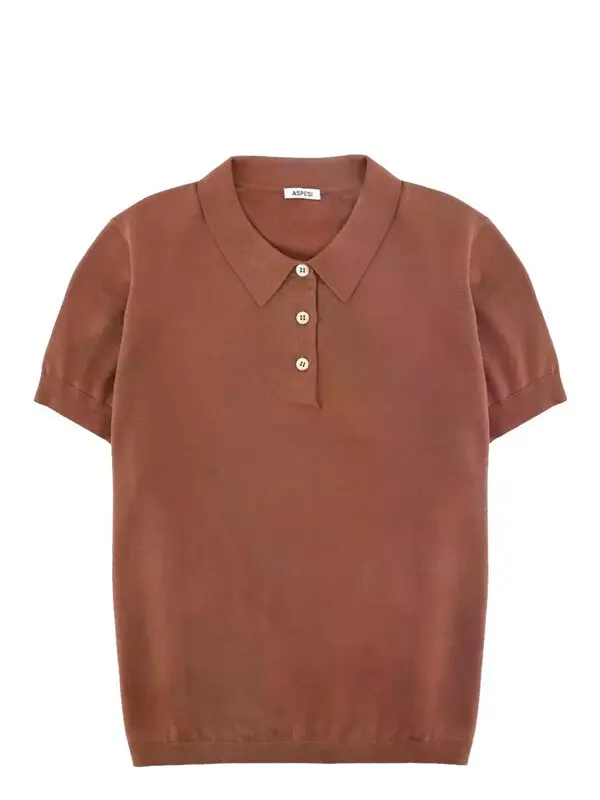 Aspesi Button Polo T-shirt - Brown