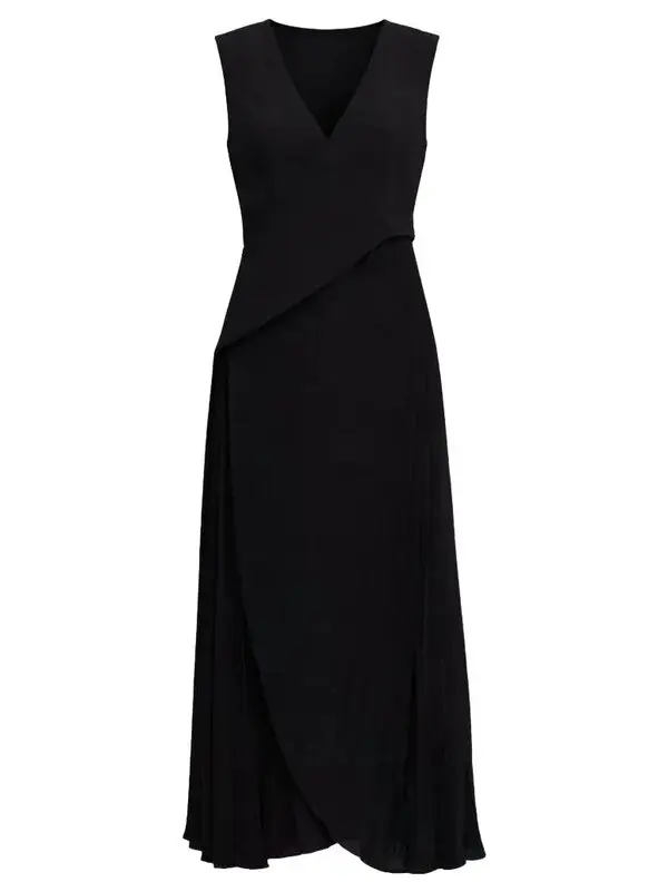 Acler Fairfield V-neck Pleated Maxi Dress - Black