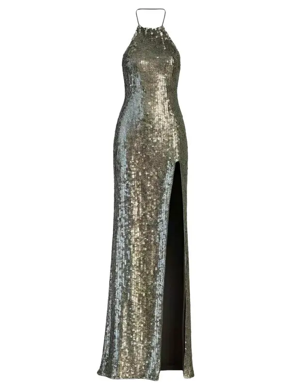 THE NEW ARRIVALS ILKYAZ OZEL Sequin-embellished Maxi Dress - Gold