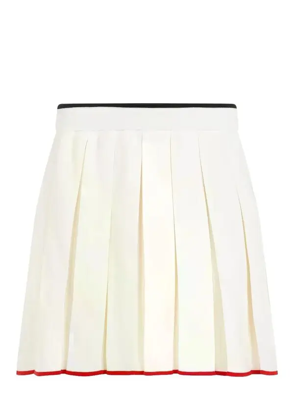 Thom Browne Pleated Mini Skirt With Striped Detail - Neutrals