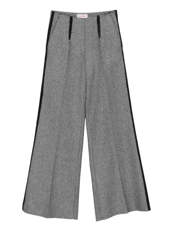 Iceberg Zip Palazzo Pants - Grey