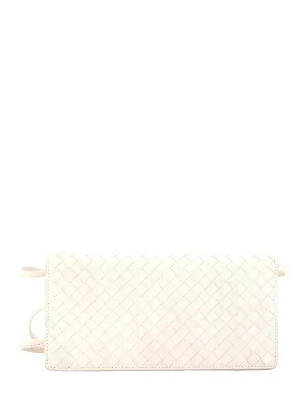 Bottega Veneta Knot Flap Intrecciato Nappa Mini Crossbody Bag - White