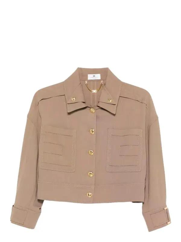 Elisabetta Franchi Buttoned Chest-pocket Jacket - Brown