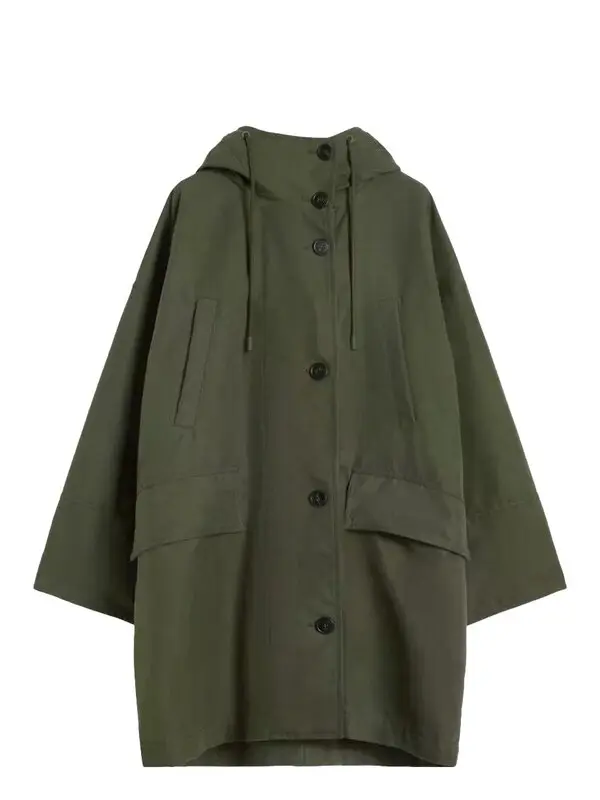 Max Mara Hooded Button Jacket - Green