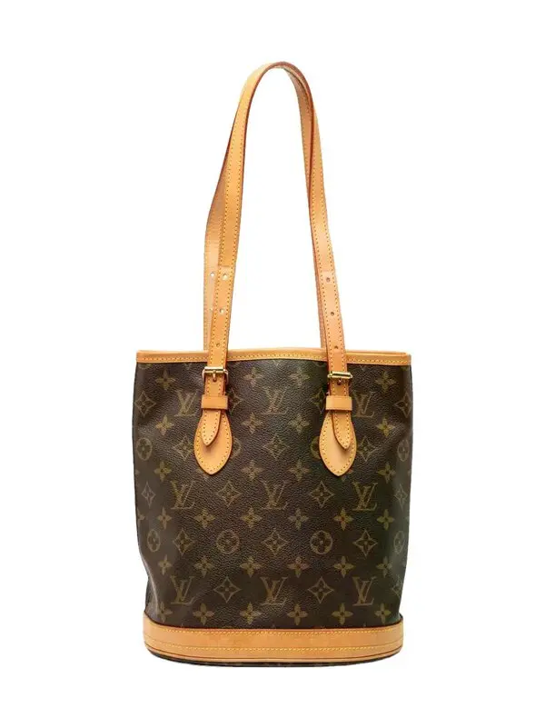 LOUIS VUITTON 2001 Monogram Petit Bucket Bag - Brown