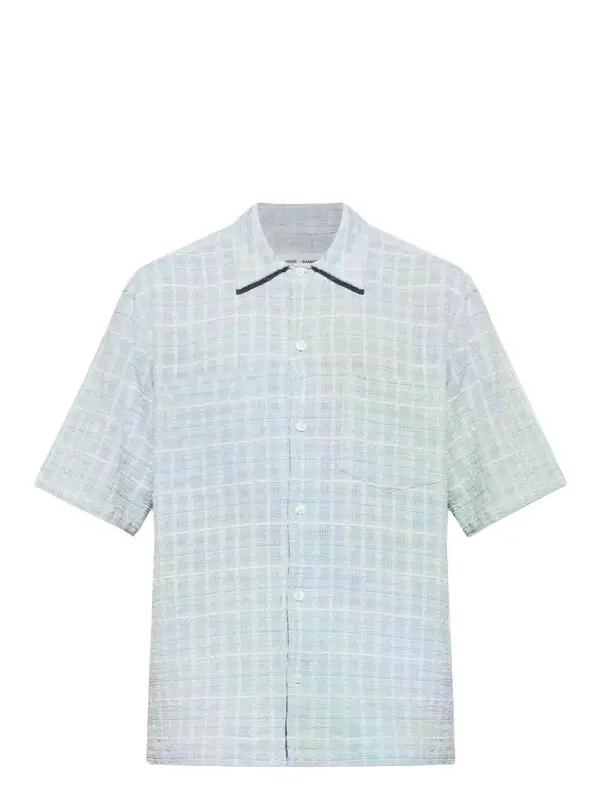 SAMSOE SAMSOE Checked-pattern Chest-pocket Shirt - Blue