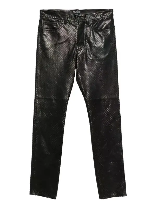 TOM FORD Scale-effect Trousers - Black