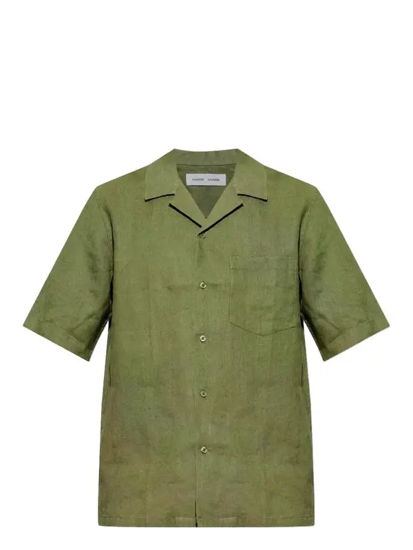 SAMSOE SAMSOE Chest-pocket Short-sleeve Shirt - Green