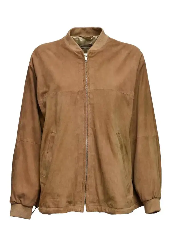 DEPARTMENT 5 Zip Ribbed Bomber Jacket - Brown