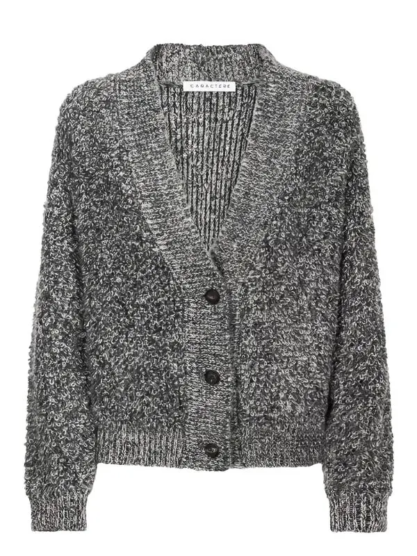 CARACTÈRE Buttoned V-neck Cardigan - Grey
