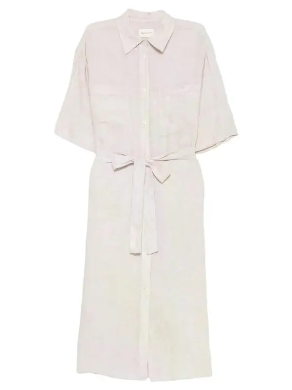Gant Belted Midi Shirt Dress - Neutrals