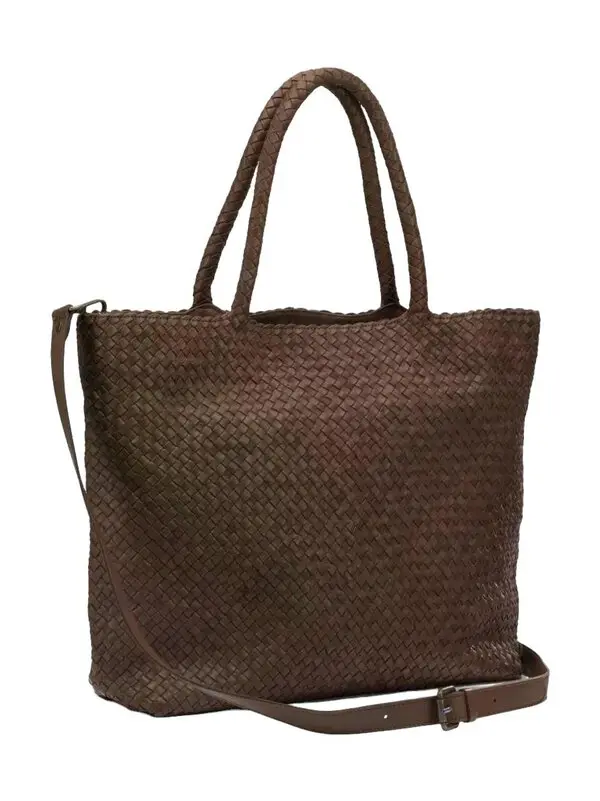 Officine Creative Woven Handle Tote Bag - Brown