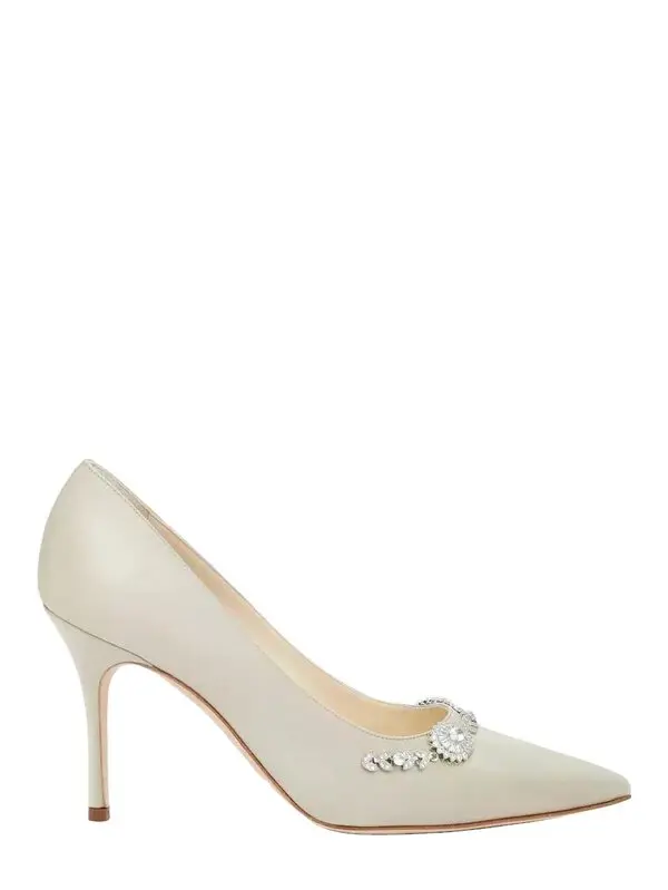 Manolo Blahnik Embellished Pointed Pumps - Neutrals