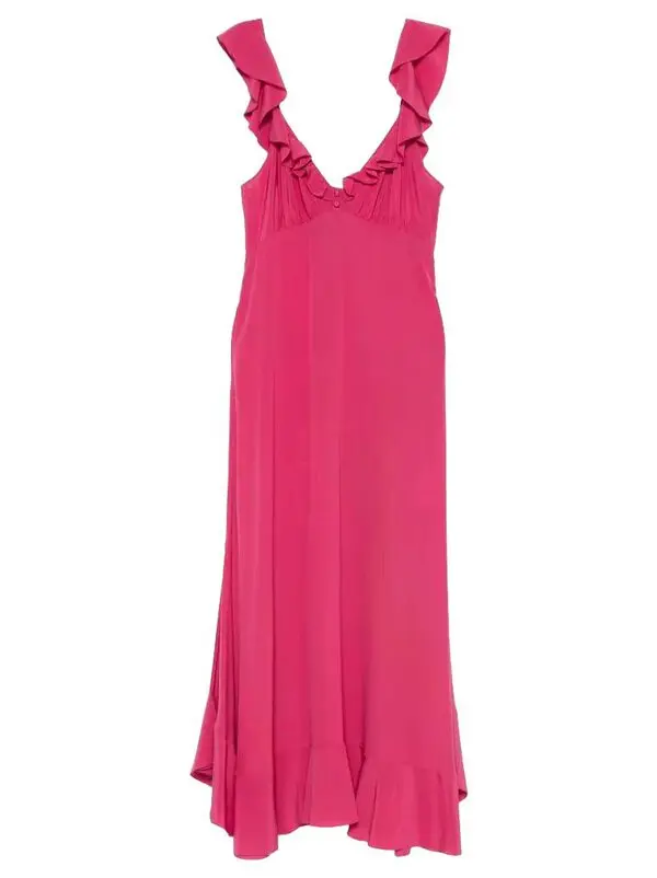 Chloé Ruffled Silk Dress - Pink