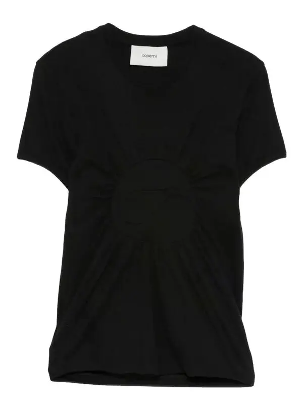 Coperni Gathered-detail T-shirt - Black