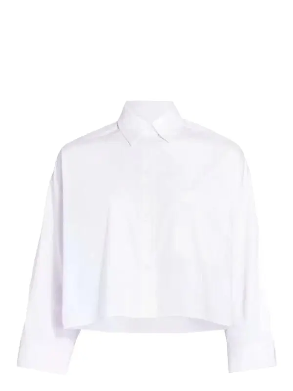 TWP Cropped Button Down Shirt - White