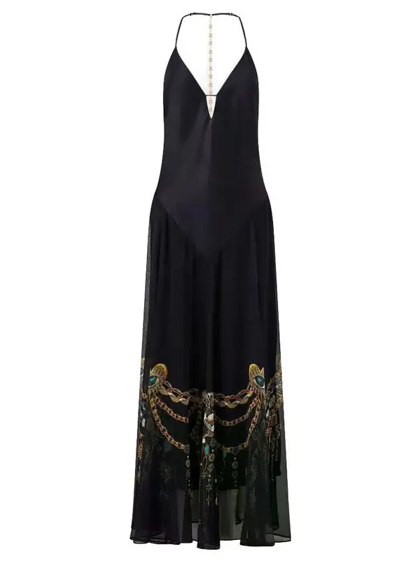 Camilla Hardware-detail Slip Maxi Dress - Black