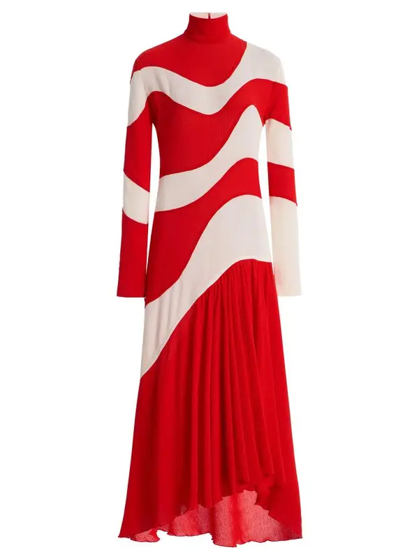Bottega Veneta Cotton-silk Crepe Midi Dress - Red