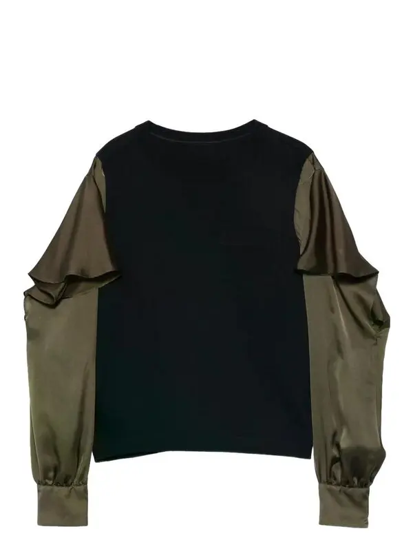 Sacai Ruffled Long-sleeve Blouse - Blue