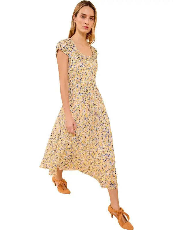 Ulla Johnson Calliope Silk Midi Dress - Daffodil