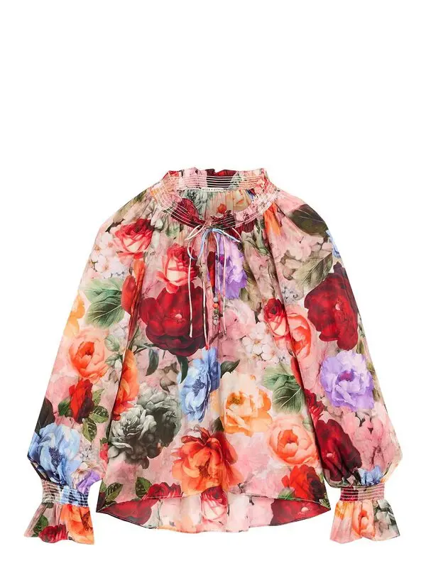 Alice + Olivia Norah Floral-print Blouse - Baby Pink